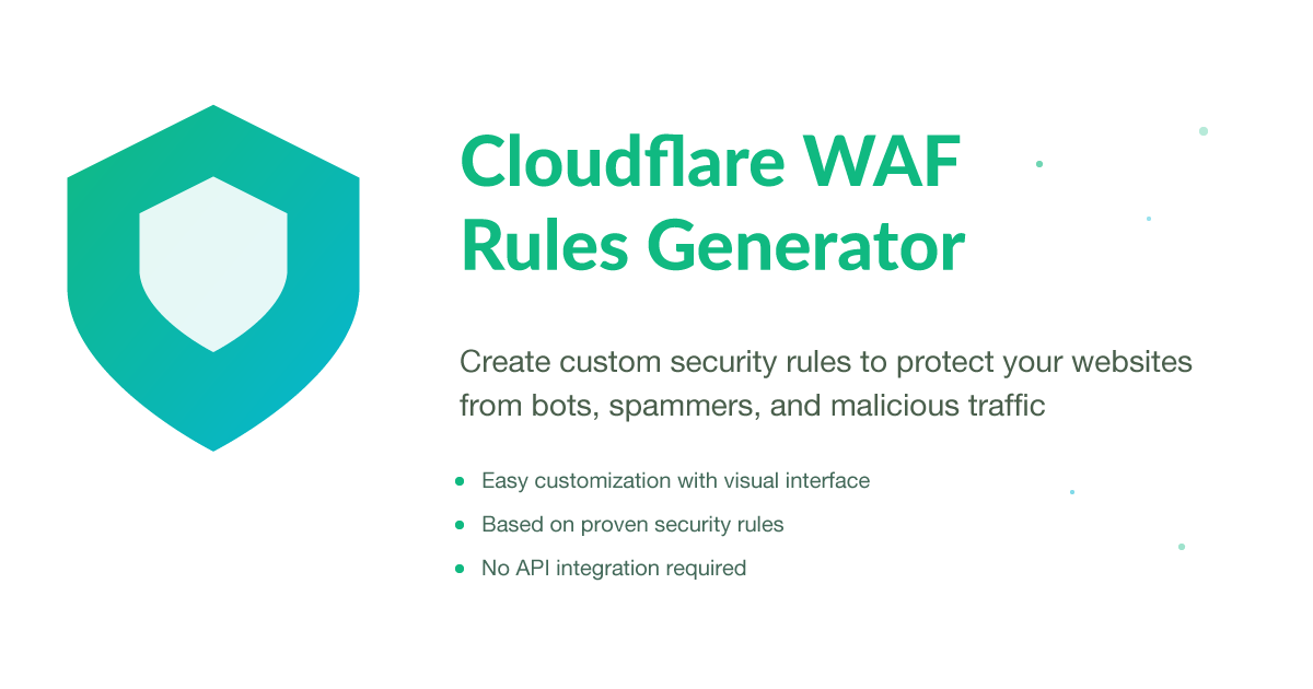 Cloudflare WAF Rules Generator - Custom Security Rules Builder